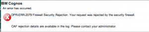 Firewall Security Rejection in IBM Cognos - Datamensional - Analytics ...